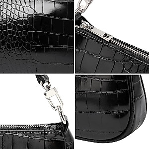 lapsting Shoulder Bag for Women 90s Trendy Purse Small Clutch Y2K Fashion Mini Black Handbag with Crossbody Strap Black