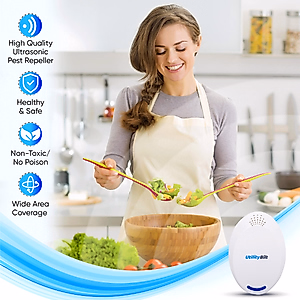 UtilityBilt Ultrasonic Pest Repeller indoor 4 Pack Pest Repellent Ultrasonic Plug in for Home and Kitchen | Mouse Repellent | Eco-Friendly Safe for Humans, Bug Repellent for Pest Control, mice, Spider