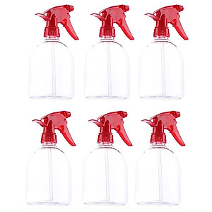 Juvale 6 Pack Empty Plastic Spray Bottles 16 oz – Bulk Red Squirt Water Sprayer for Hair, Cleaning Solutions, and Plants with Adjustable Nozzle and Misting Trigger