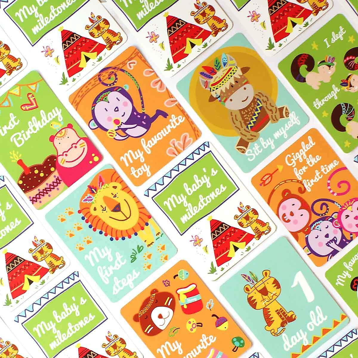 Shumee Baby Weekly & Monthly Milestone Cards Sign Newborn Memento Milestone to Document Baby's Growth, Pregnancy Journey Sign Baby Boy and Girl Gifts Set |Precious Moments | Perfect