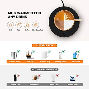 Lesipee Coffee Mug Warmer, Smart Candle Warmer, Coffee Cup Warmer with Pressure-Induced Auto ON/Off, Desk Accessories, Beverage Warmer Plate for Milk Tea, Coffee Accessories for Home Office Desk