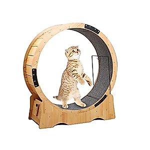 100x39x92cm Silent Pet Treadmill, Wooden Spinner Exercise Wheel Running Wheel, Cat Climbing Frame Weight Loss Device