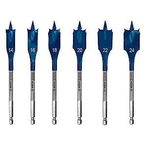 Bosch Professional 6X Expert SelfCut Speed Spade Drill Bit Set (Ø 14-24 mm, Accessories Rotary Impact Drill)