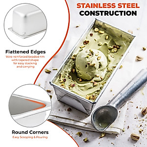 2 Stainless Steel Containers Third Size, Steam Table Pan with Lid, Restaurant and Commercial Pans, Hotel Pan 6” Deep, Stainless Steel Food Containers, Stainless Freezer Bin, Metal Ice Bin