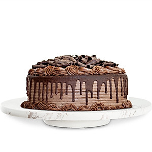 DEAYOU Marble Lazy Susan, Round Marble Tray Turntable Cake Stand, 12" Lazy Susan Cheese Board with Silent Rotating for Serving, Table Display, Cupcake, Food, White, Revolving Cake Leveler Spinner