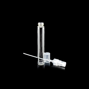 Houseables Travel Spray Bottles, Perfume Atomizer, 10 ML, 4.75”, 12 Pack, Glass, Unfrosted, Spritzer, Fine Mister, 10 Gram, Empty Tube, Travel Size Container, Sample, Gift, Refillable, Spritz