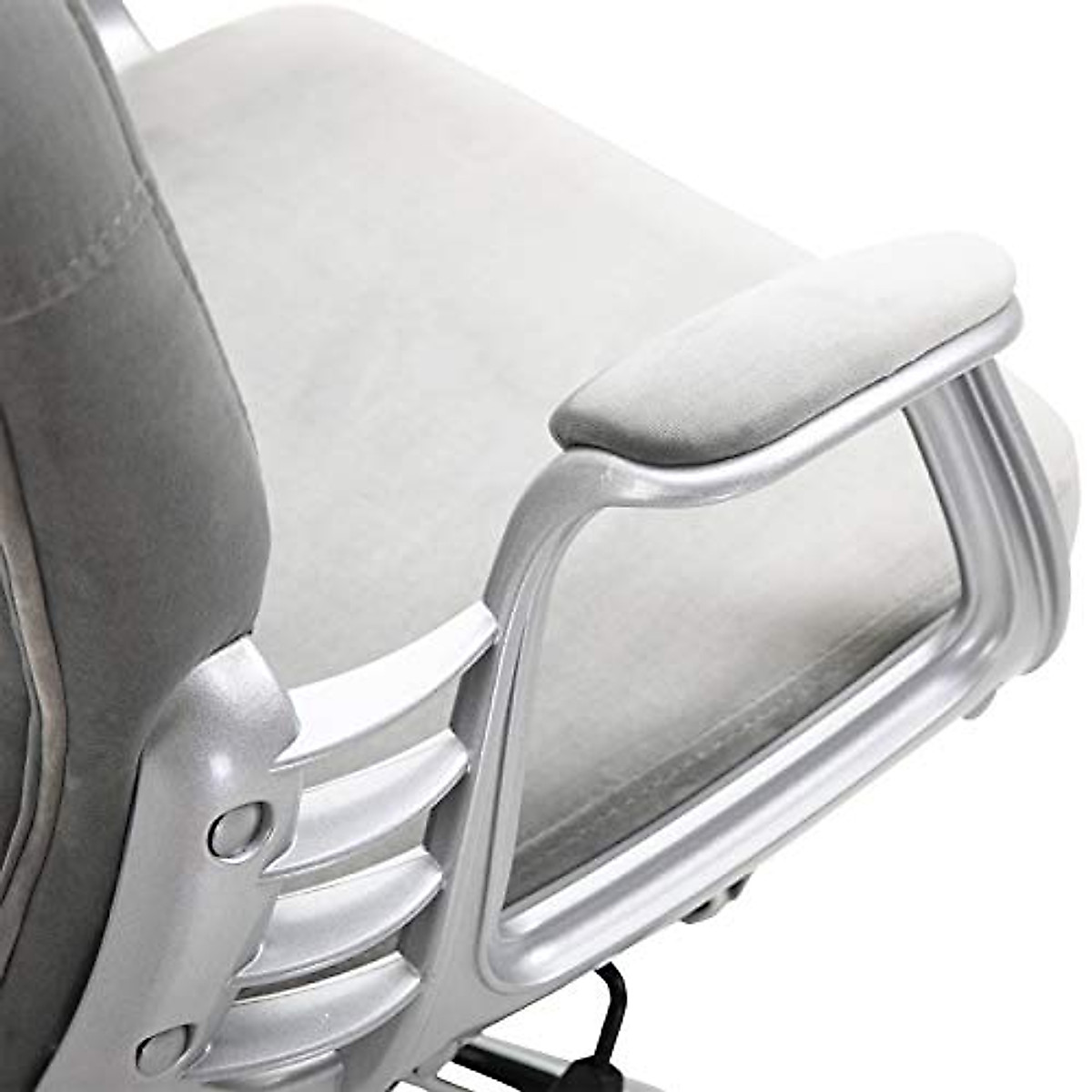 Vinsetto Vanity Middle Back Office Chair Tufted Backrest Swivel Rolling Wheels Task Chair with Height Adjustable Comfortable with Armrests, Grey