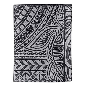 Hawaiian Turtle Tattoo Trifold Wallet, Genuine Leather, "Ohana" Tattoo art by Samson Harp (Black) from NAKOA