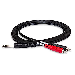 Hosa TRS-201 1/4" TRS to Dual RCA Insert Cable, 1 Meter Black