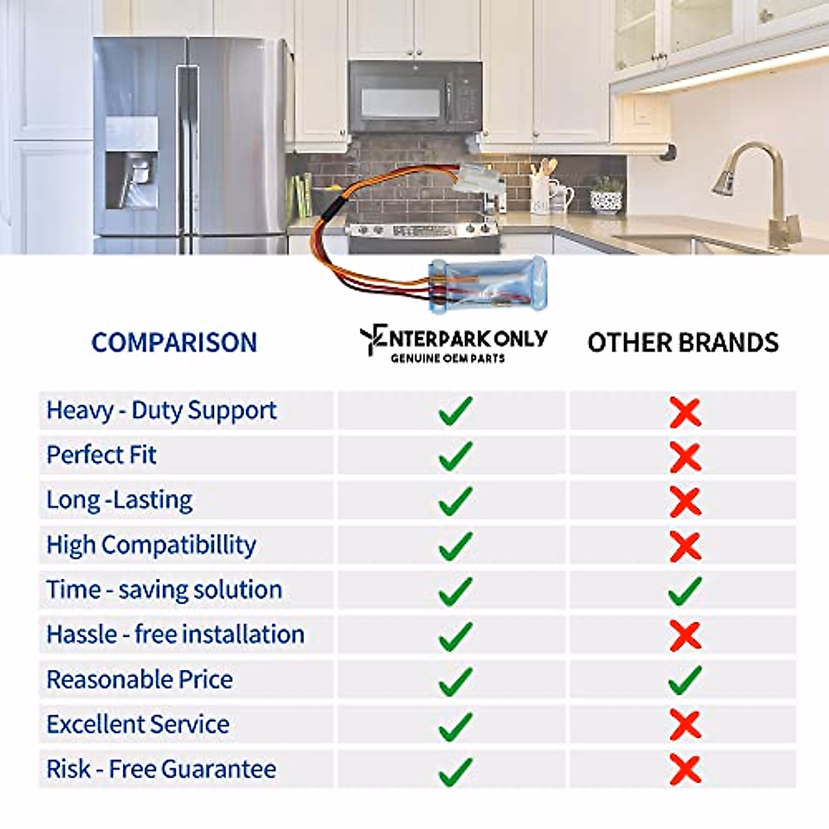 ENTERPARK ALL NEW Refrigerator Defrost Thermostat Sensor Repleacment Part for LG 6615JB2005C AP4457170 PS3529338