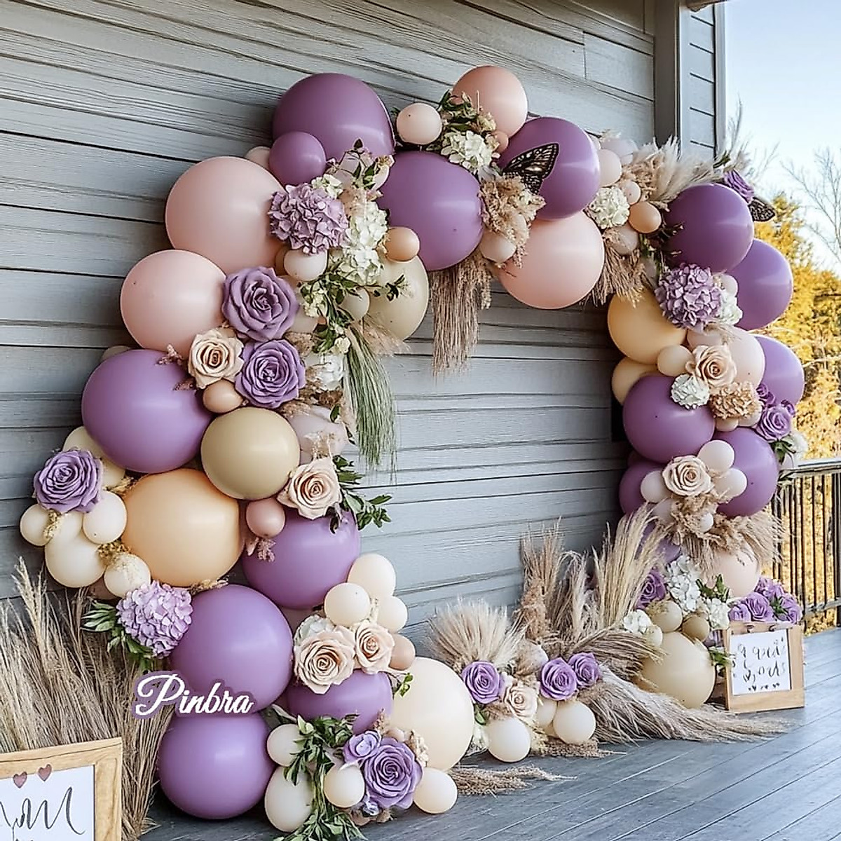 Dusty Purple Pink Balloons - Double Stuffed Lavender Pink Nude Balloon Garland White Sand Blush Ivory Balloon Pastel Lilac Balloon Arch Kit for Birthday Baby Shower Bridal Wedding Party Decorations