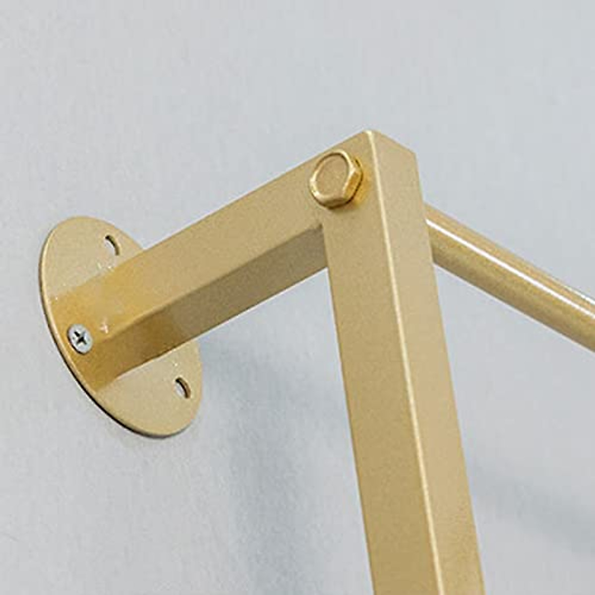 Wall Mounted Scarf Rack, Ties Silk Scarves Towels Storage Multifunctional Metal Rack, Space-Saving Wrapping Paper Organizer Ribbon Holder Wall Display Rack for Flower Shops (Color : Golden, Size : 1