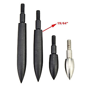 HNZMDY 12 Pcs Archery Arrow Field Points 100/150/200/250/300/350 Grain Bullet Points Screw in Broadheads (Black, 150 grain)