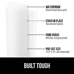 Gorilla Grip Precut Fridge Liners, 8 Pack, Waterproof Washable Shelf Liner, Slip Resistant, Slows Spills, Refrigerator Drawer, BPA Free, Mat for Glass Shelves, Fits Fruit Drawers, Freezer Safe, Clear