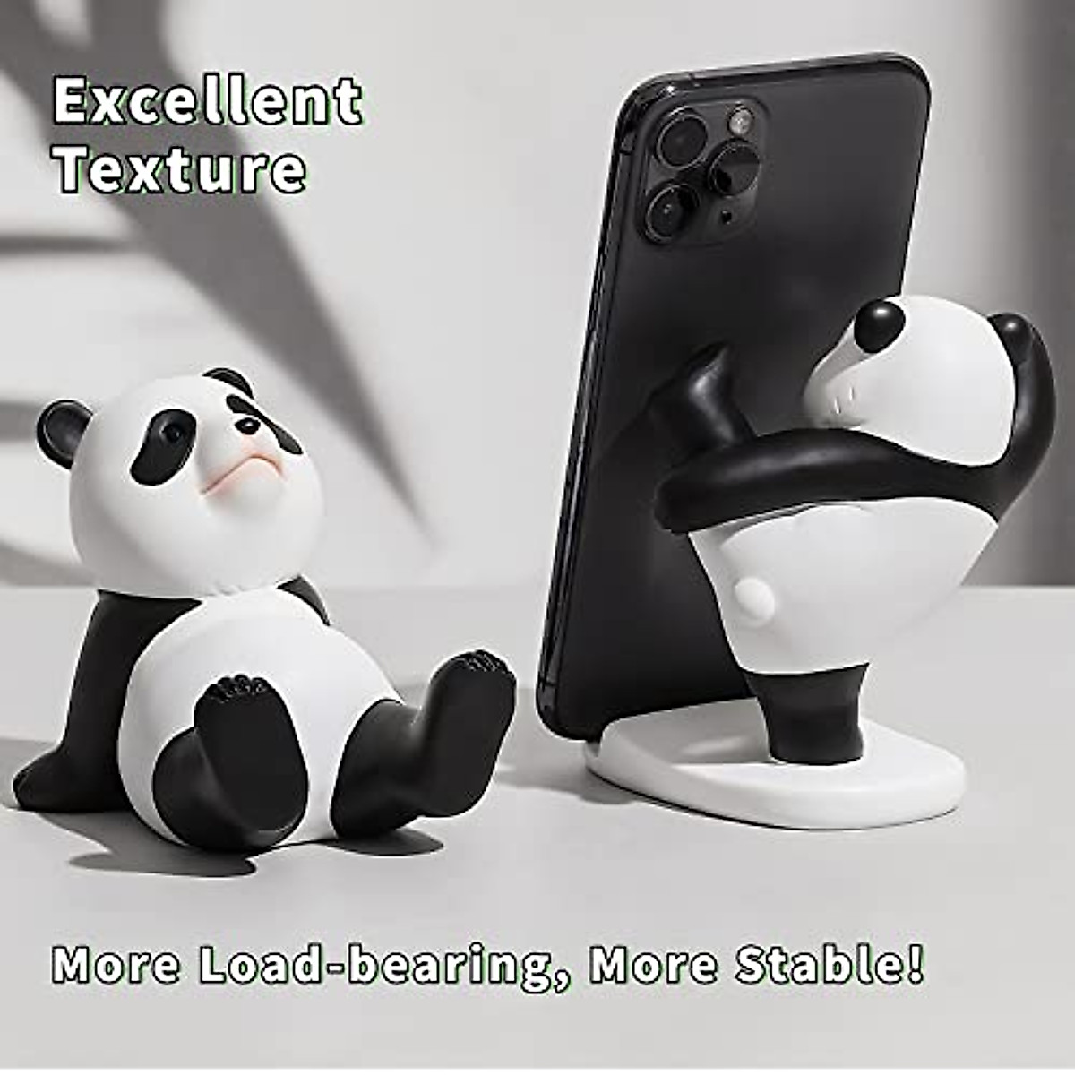 Stellar Panda Kawaii Phone Stand for Desk,Adjustable Compatible with Smartphones and Tablets,Cute Panda Smartphone Stand,Kawaii Room Decor Aesthetic (White)