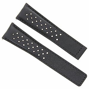 Ewatchparts Leather Watch Band Strap 20mm Compatible With Tag Heuer Carrera CV2010 Black Clasp FC-5037-39