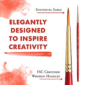 Princeton Heritage, Series 4050, Synthetic Sable Paint Brush for Watercolor, Round, 2
