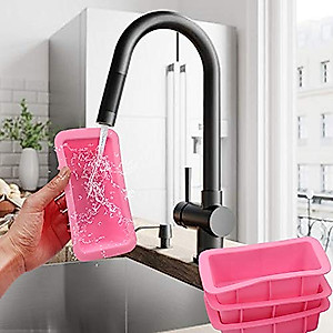 BAKER DEPOT Silicone Mini Bread Loaf Pans for Baking Nonstick Small Toast Cake Bakeware 6.5 inch Rectangle Mould DIY Handmade Soap Set of 4