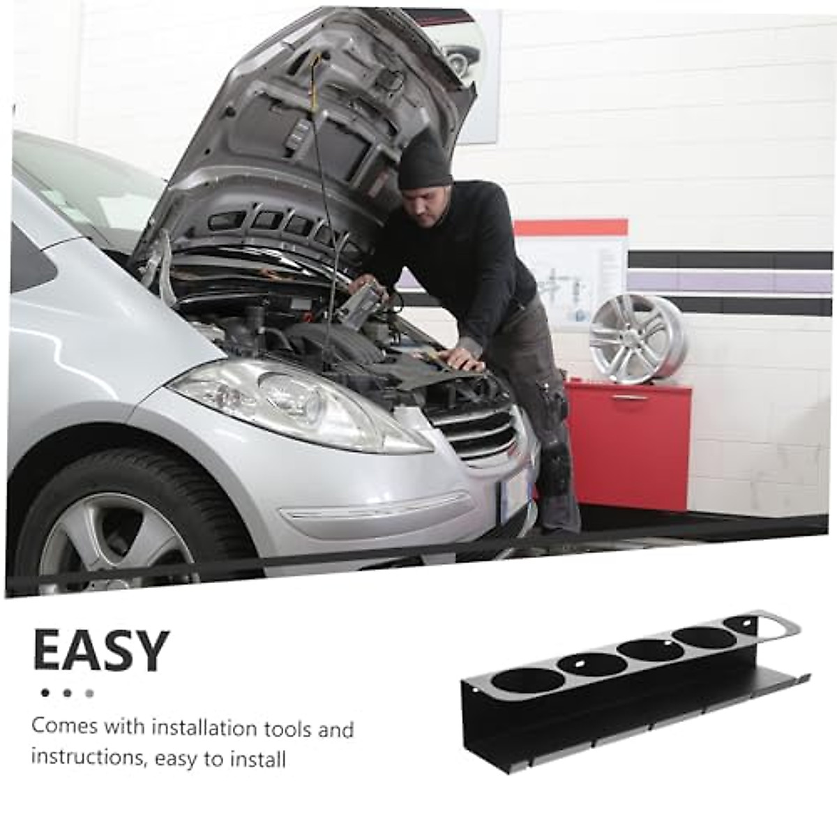 Garneck 1 Set Handheld Tool Holder Tools Organizer for Tool Electric Drill Storage Rack Tool Holder Tool Room Supplies Garage Storage Rack Power Tool Organizer Metal Black