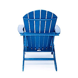 LuXeo LUX-1518-NAVY(2 Pack) Hampton Adirondack Chair, 2-Pack, Water-Resistant, Plastic, Navy