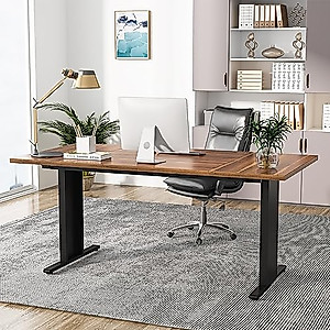 Tribesigns 63-Inch Executive Desk, Large Computer Office Desk with Heavy Duty Frame, Modern Simple Study Writing Table Workstation Business Furniture for Home Office (Walnut)