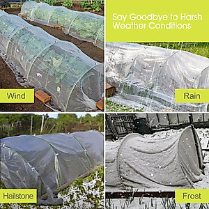 60 PCS Greenhouse Hoops Grow Tunnel 10 Sets of 8.5 FT Long Garden Hoops Kit, RIFNY Rust-Free Fiberglass Raised Beds Hoops for Garden Netting, DIY Garden Support Hoops Arch Frame