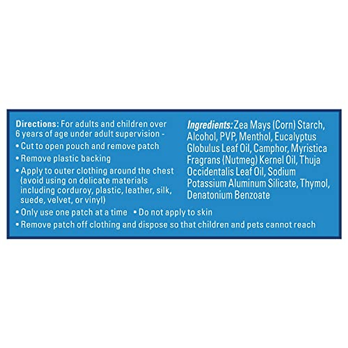 Vicks Children's VapoPatch, Wearable Mess-Free Aroma Patch, Soothing & Comforting Non-Medicated Vicks Vapors, For Children Ages 6+, 5ct (Pack of 2)