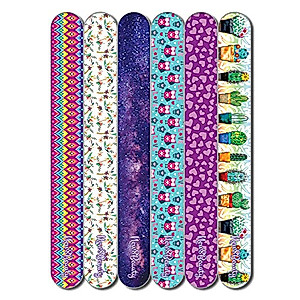 New8Beauty Emery Board Colorful (12-Pack) - Nail Spa Party Favors Supplies - Best Stocking Stuffers Gift for Girls Women Kids Mom Girlfriend - Manicure Pedicure