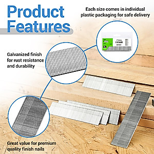 meite 18 Gauge Brad Nails, 1 Inch 18GA Brad Nails Galvanized Small Finishing Nail Gun Nails for Pneumatic, Electric Brad Nailer Gun (1,000 Counts)