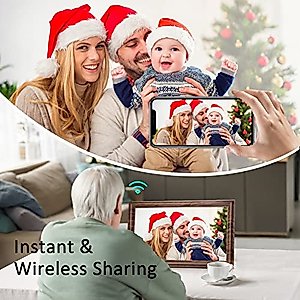 Digital Photo Frame 16 Inch WiFi Digital Picture Frame IPS HD Touch Screen Smart Cloud Photo Frame with 32GB Storage, Auto-Rotate, Share Photos or Videos Instantly from Anywhere via Frameo App