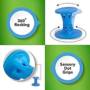 Simplay3 Play Around Wiggle Chairs 2-Pack, Kids Wobble Stools for Improved Focus and Attention - Blue, Made in USA