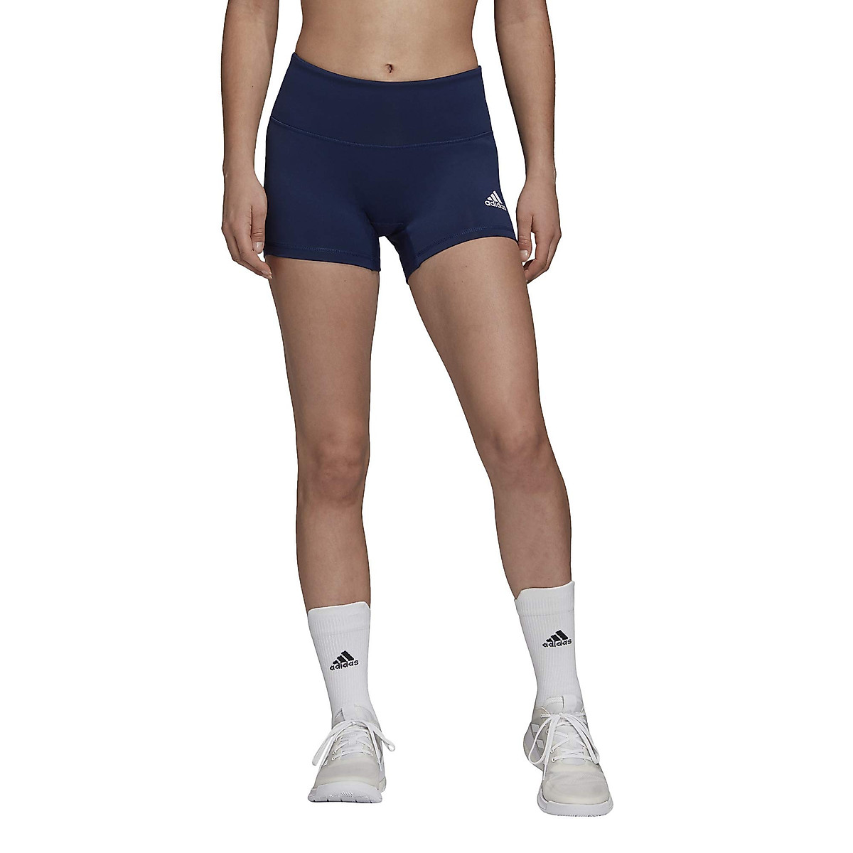 adidas Women's 4 Inch Shorts, Team Navy Blue/White, Medium