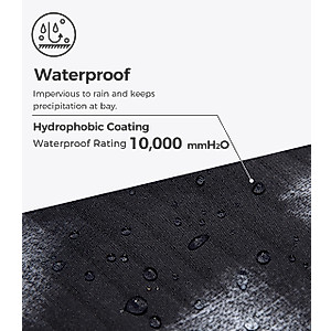 wantdo Women's Waterproof Fully Taped Seams Ski Jacket Rain Jacket with Detachable Hood Black L