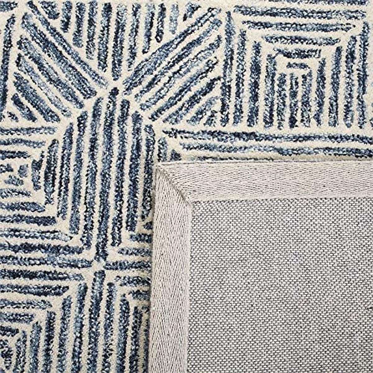 SAFAVIEH Abstract Collection 8' x 10' Blue ABT763M Handmade Premium Wool Area Rug