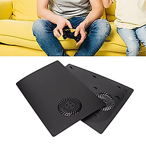 Console Panel Board Replaceable Heat Dissipation Scratchproof Matte Black Front Cover with Heating Fan for Game Console