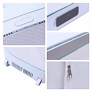 Clothes Dryer, 330L/87Gal 110V 850W Folding Portable Clothes Dryer Household Mini Quick Dryer, 154.4℉ Electric Small Wardrobe Dryer w/1 Shelf, Timing for Apartment, RV, Compact Space, 21*14*50in White