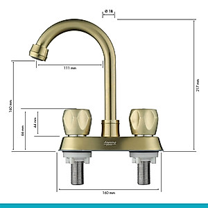 AMAZING FORCE 2 Handle Bathroom Sink Faucet, Centerset Bathroom Faucet with Pop-Up Sink Drain Stainless Steel with Overflow, Supply Utility Hose for Laundry Vanity Brushed Nickel 1.2 GPM