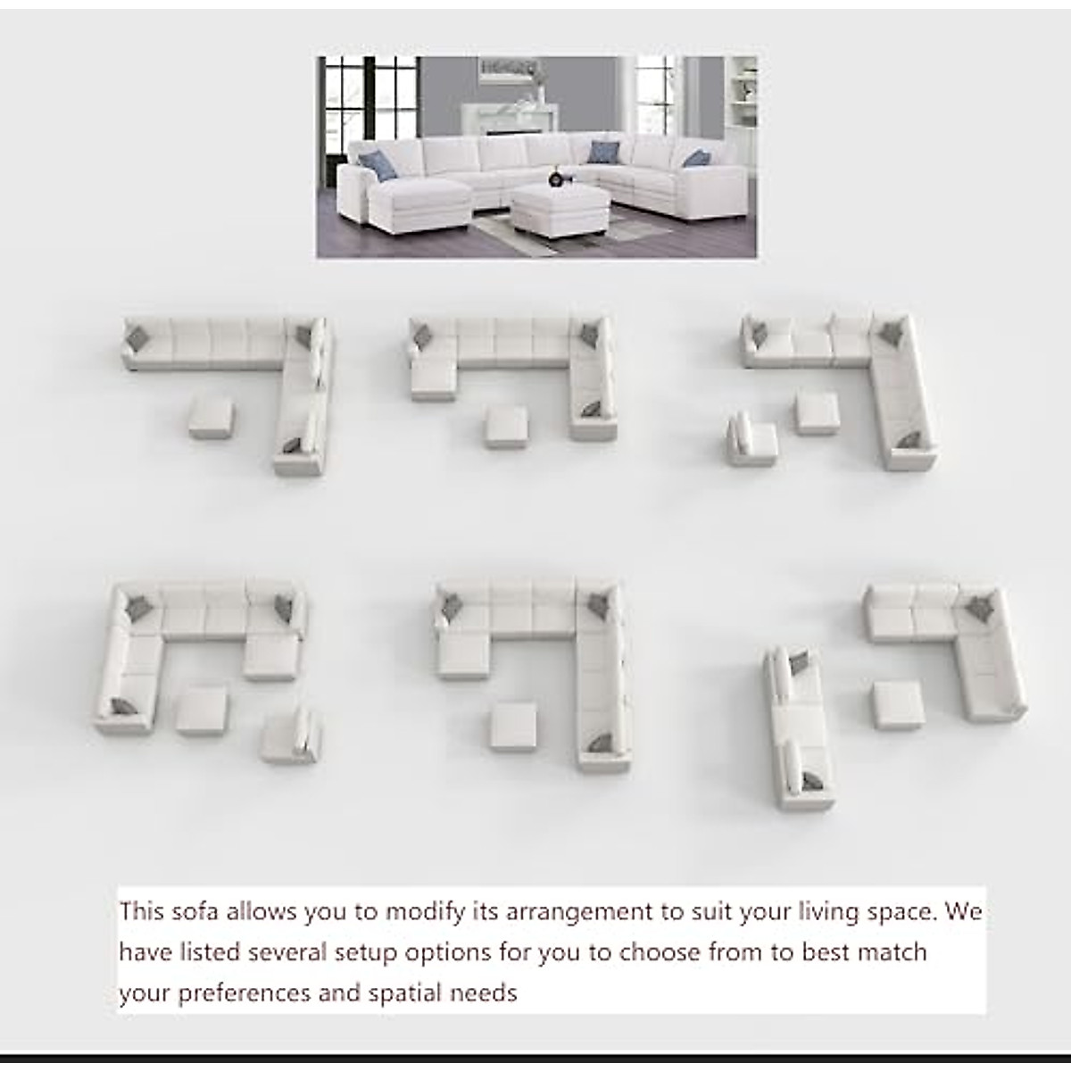 Legend Vansen 9PCS Corduroy Flexible Combination Sectional Sofa Couch