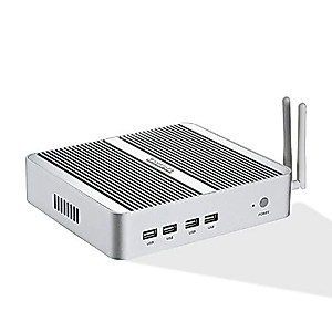 KINGDEL Mini Desktop Computer, Fanless, i5 8th Gen. 4 Cores CPU, 16GB DDR4 RAM, 500GB NVMe SSD, 4K: 4096x2304, HD Port, LAN, VGA, 4xUSB 3.0