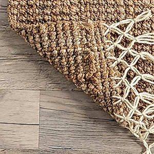 nuLOOM Raleigh Farmhouse Jute Tasseled Area Rug, 8' x 10', Natural