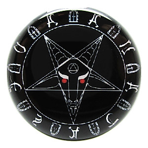 Pierced Republic Pair* Black Baphomet Pentagram Ear Plugs - Acrylic Screw-On - 10 Sizes (00 Gauge (10mm))