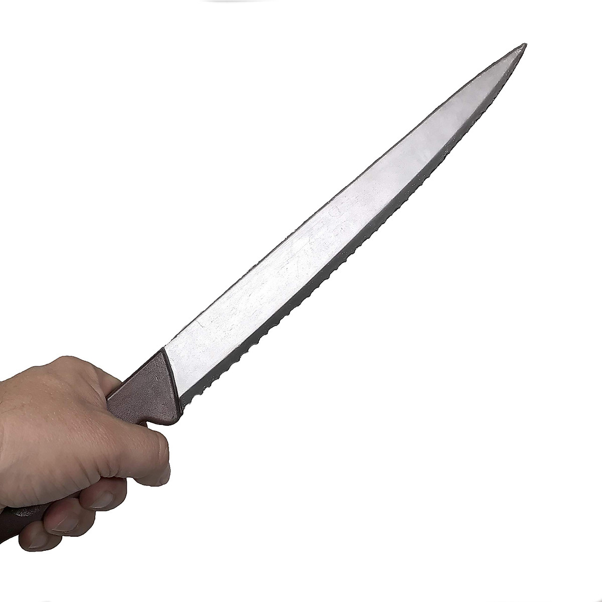 Hero's Edge Fake Knife Foam Rubber Large Serrated Style Safe Prop or Halloween Accessory