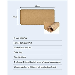 Hagibis Desk Pad, Natural Cork Large Desk Blotter Protector, Superfine Surface Material Dual Sided Desk Writing Mat for Office, Home, Gaming (Cork, 24.4" x 11.8")