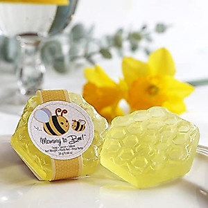 Kate Aspen Sweet Honey & Fresh Flower Scented Honeycomb Soap, Mommy to Bee Baby Shower Favors, Pack of 4 Count,21084NA