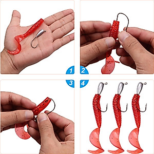 Tube Jig Heads Tube Bait Jig Hooks for Bass Fishing Unpainted Tube Bait Hooks Freshwater Saltwater Fishing Hooks Tube Jigs 1/8oz 1/4oz 3/8oz