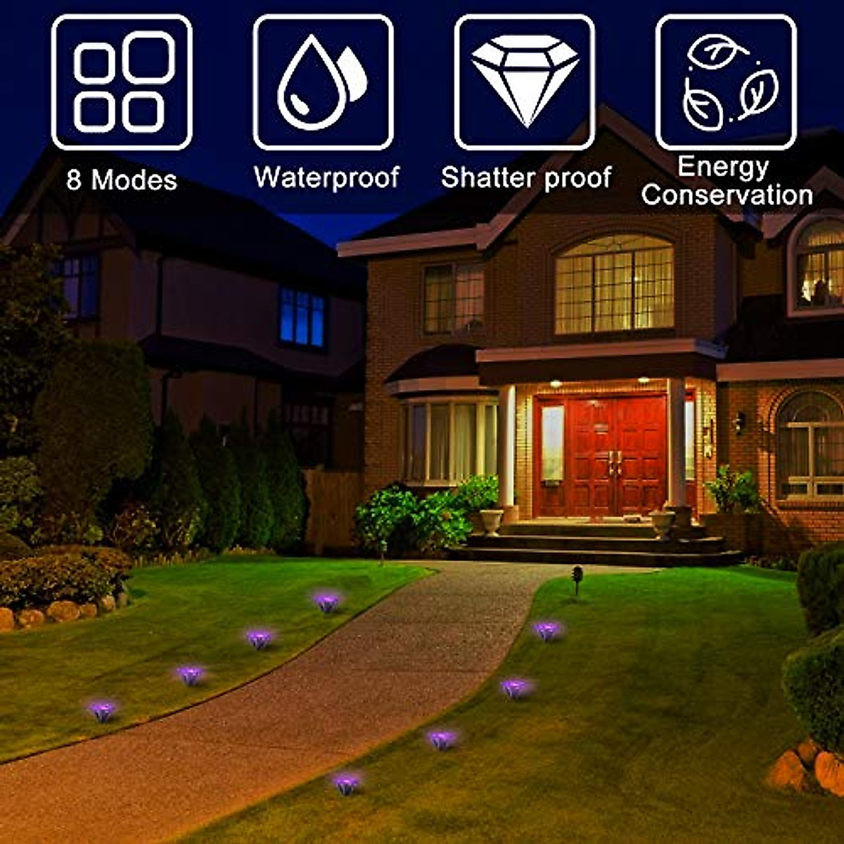 16.8ft Solar Paw Print Lights, Cat Dog Animal Solar String Lights (Set of 8) Outdoor Decoration, Warm Up Your Pet and Make The Garden More Vibrant and Lovely, a Gift for Pet Lovers
