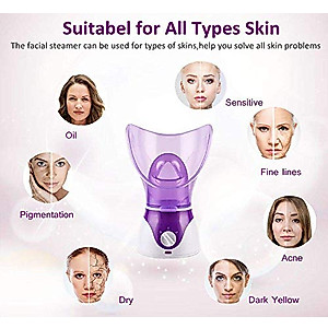 Facial Steamer,Nano Ionic Face Steamer for Home Facial,Face Sauna Spa Sinuses Moisturizing Cleansing Pores for for Women Moisturizing Home SPA
