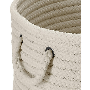 Simply Home Solid Braided Basket, 18"x18"x12", White