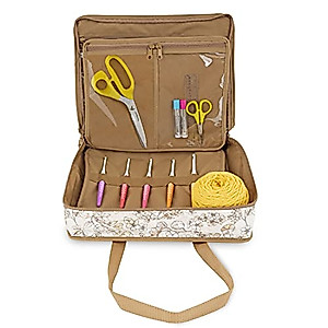 Dritz Project Organizer Bag, Beige Floral
