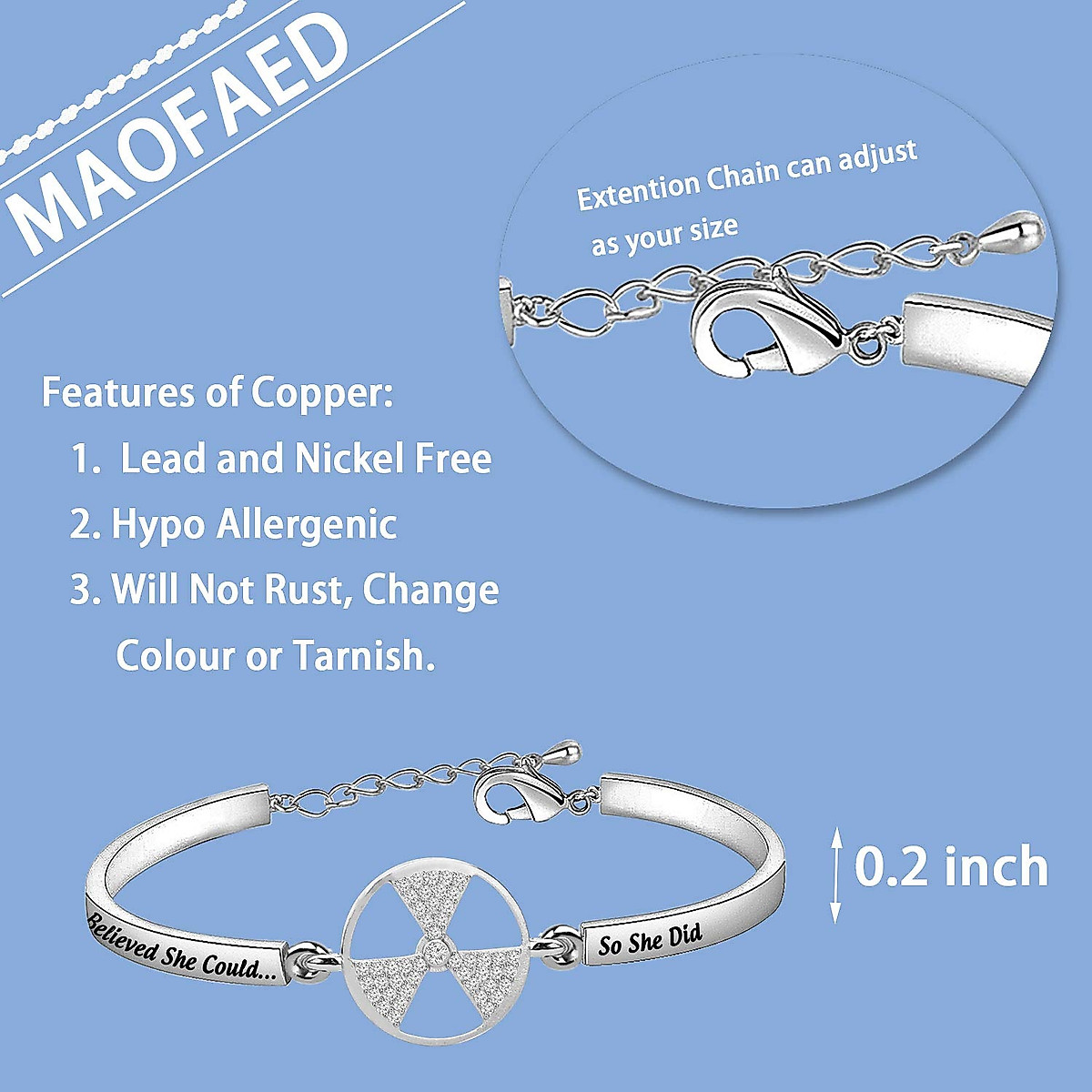 MAOFAED X-Ray Tech Gift Radiographer Gift She believed She Could So She Did Radiology Technologist Gift Radiologist Gift Radiology Graduation Gift Future X-Ray Tech Gift (she believed x ray silver)